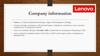 Lenovo Laptop and Consumer Durables | PPT