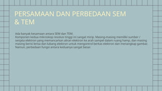 Scanning Electron Microscopy (SEM) & Transmission Electron Microscopy ...