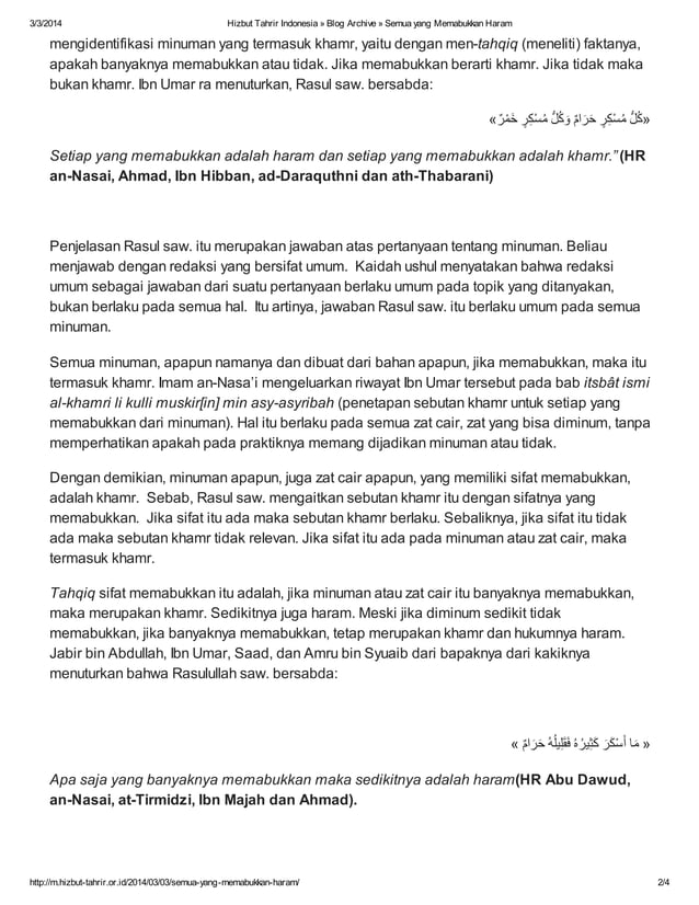 Semua yang memabukkan haram | PDF
