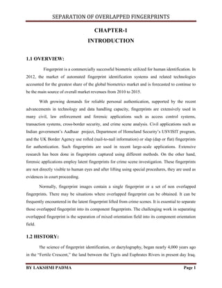 SEPARATION OF OVERLAPPED FINGERPRINTS | PDF