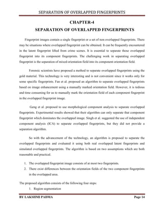 SEPARATION OF OVERLAPPED FINGERPRINTS | PDF