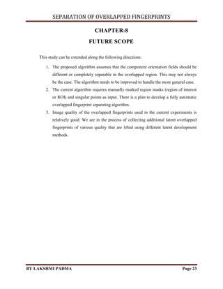SEPARATION OF OVERLAPPED FINGERPRINTS | PDF