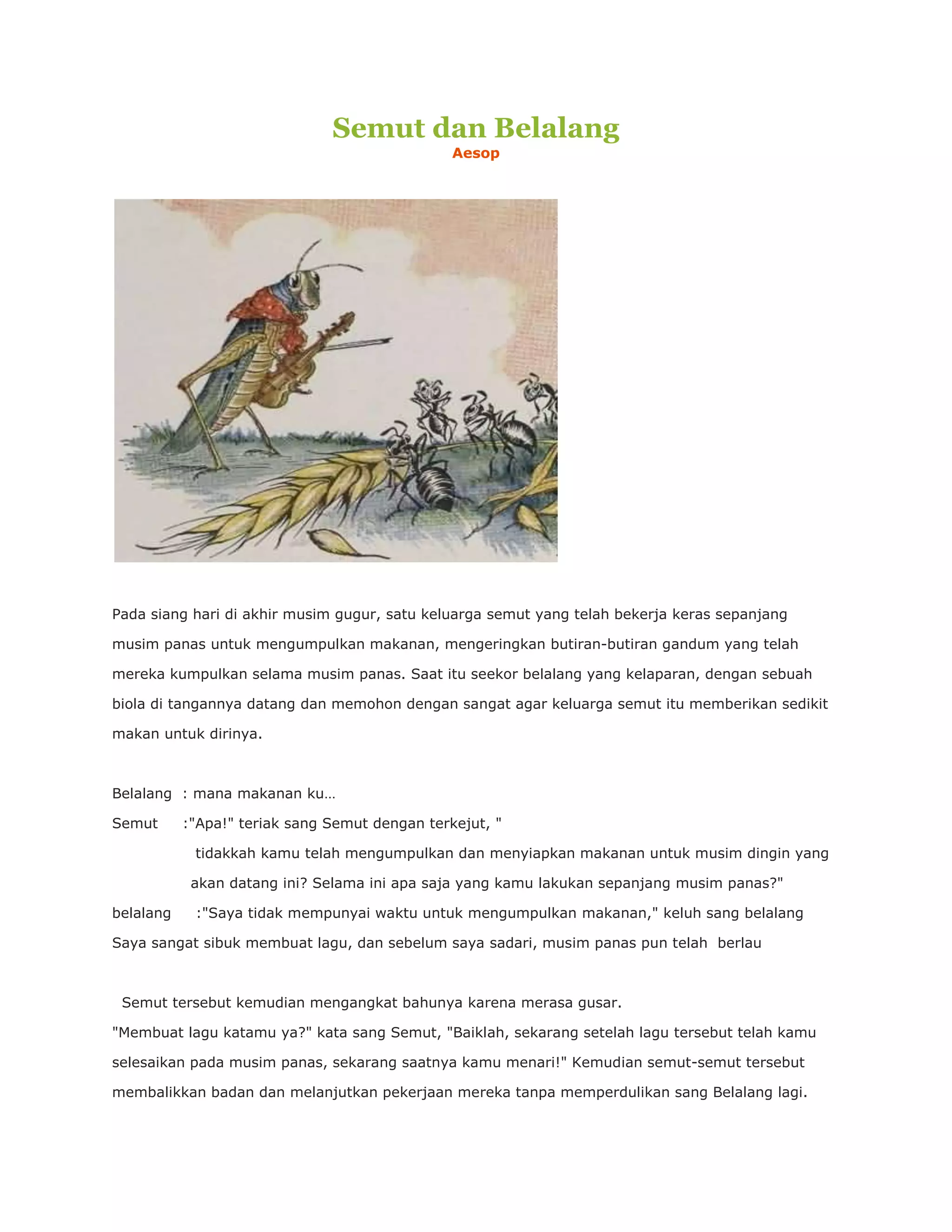 Semut dan belalang | PDF