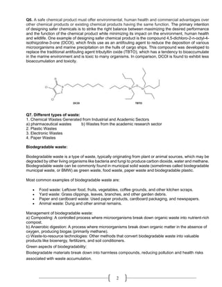 SEM VI (Honours) Green Chemistry IAT 2 2025 | PDF