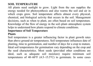 The Critical Role of Soil Temperature in Plant Growth and Soil Health | PDF