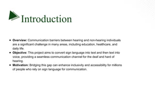 Sign language to text conversion power point presentation | PPTX