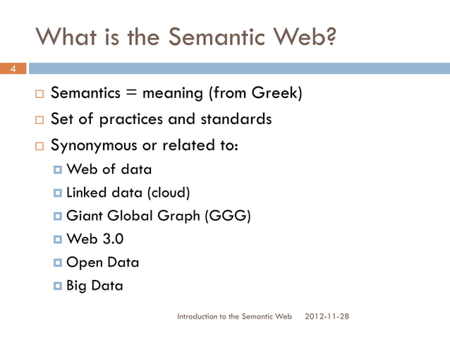 Introduction to the Semantic Web | PPTX | Web Design and HTML | Internet