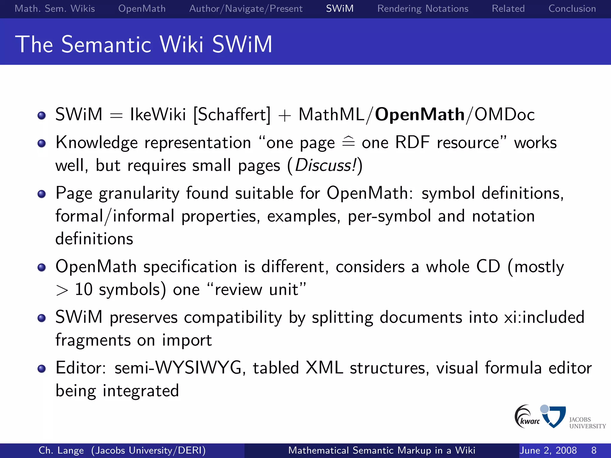 Mathematical Semantic Markup in a Wiki: the Roles of Symbols and Notations | PDF | Web Design ...
