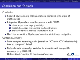 Mathematical Semantic Markup in a Wiki: the Roles of Symbols and ...