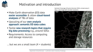Sentinel-2 Semantic Data & Information Cube Austria | PDF