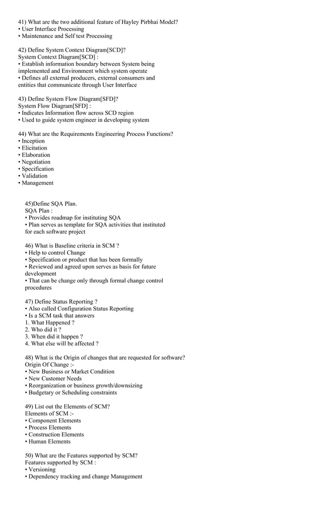 Software Engineering Important Short Question for Exams | PDF | Operating Systems | Computer ...