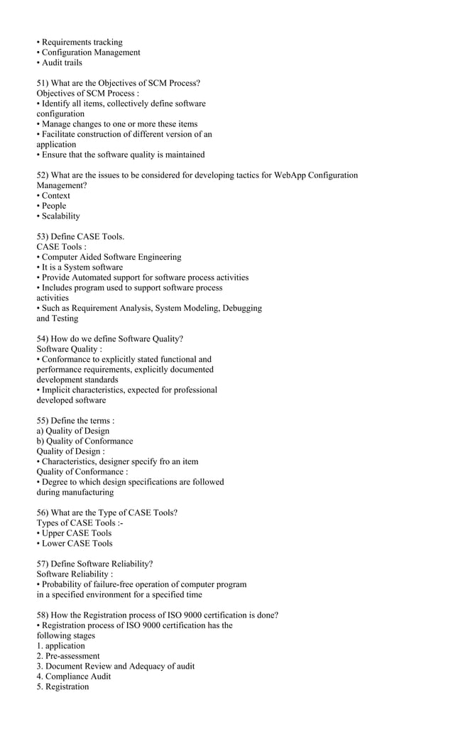 Software Engineering Important Short Question for Exams | PDF | Operating Systems | Computer ...