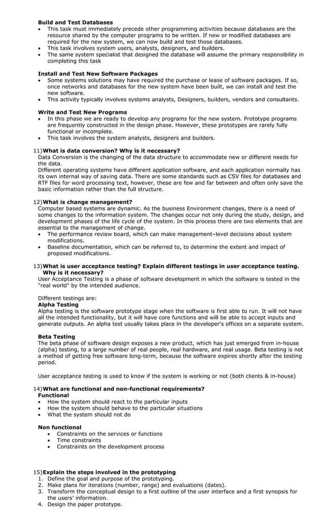 Software Engineering Important Short Question for Exams | PDF ...