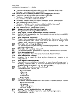 Software Engineering Past Papers Notes | PDF