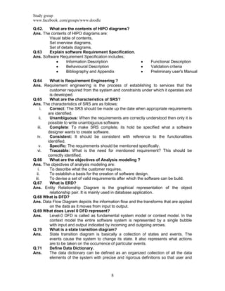 Software Engineering Past Papers Notes | PDF