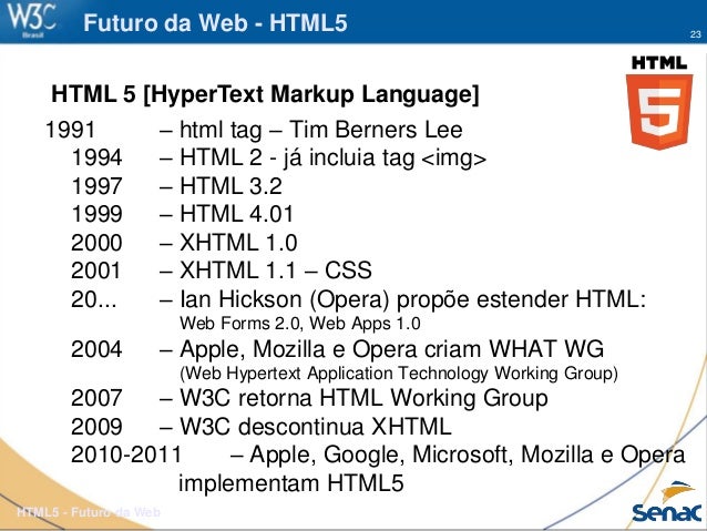 HTML5 e o futuro da Web - Senac Consolação 2012