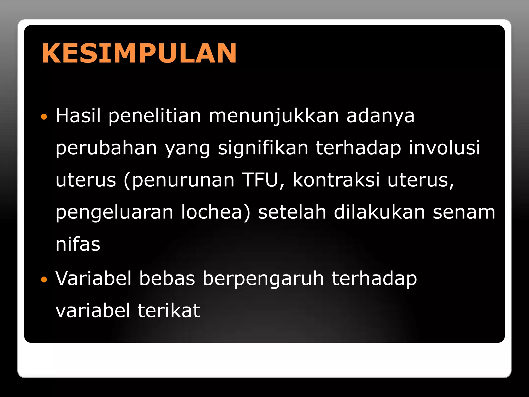 Senam nifas terhadap involusi uterus pada ibu nifas | PPTX