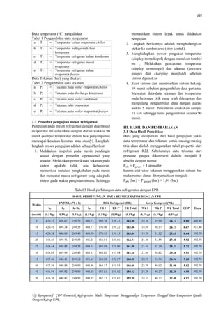 Uji Komparatif COP Domestik Refrigerator Multi Temperatur Menggunakan ...