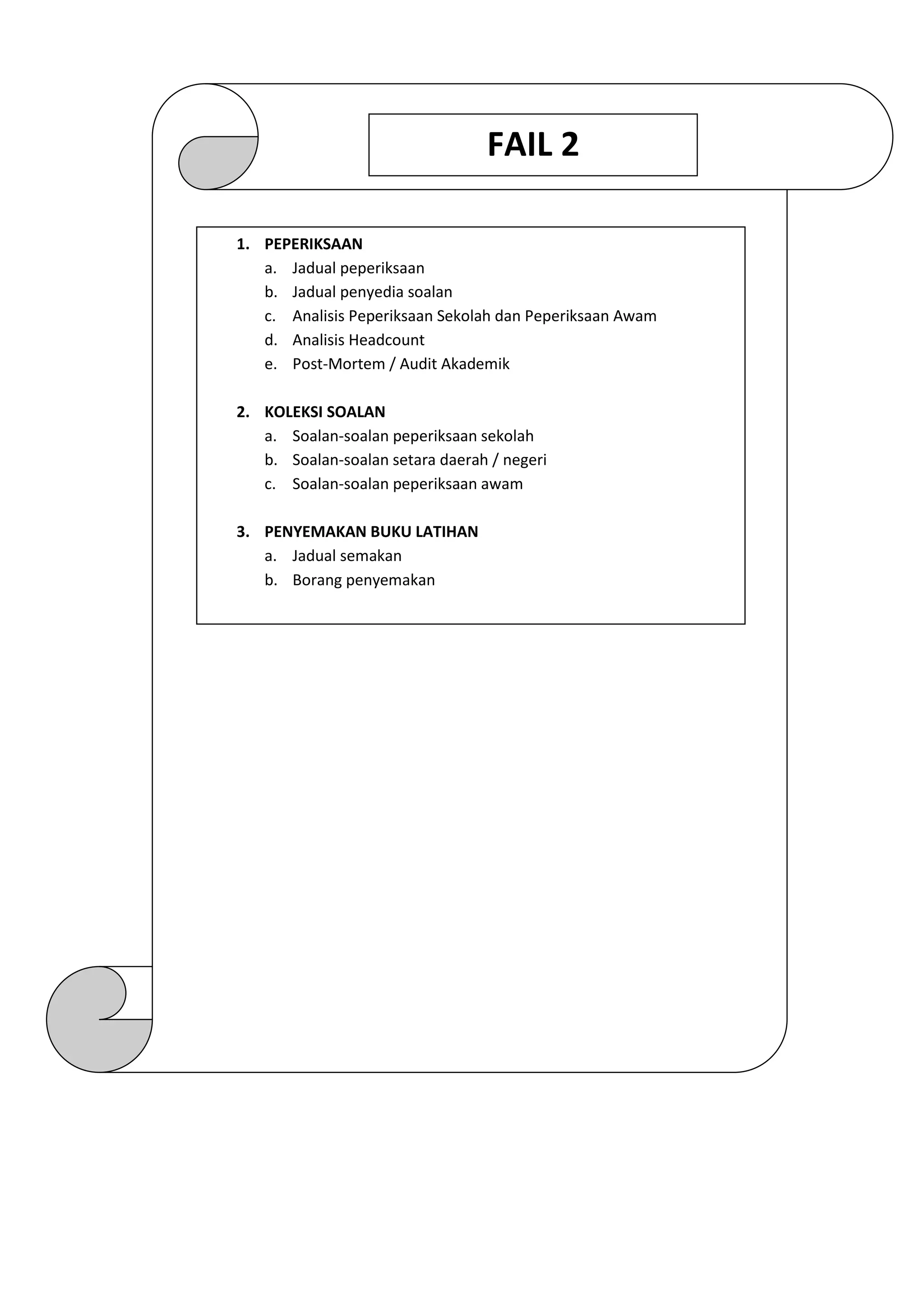 Senarai kandungan fail panitia psv | DOCX
