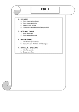 Senarai kandungan fail panitia psv | DOCX