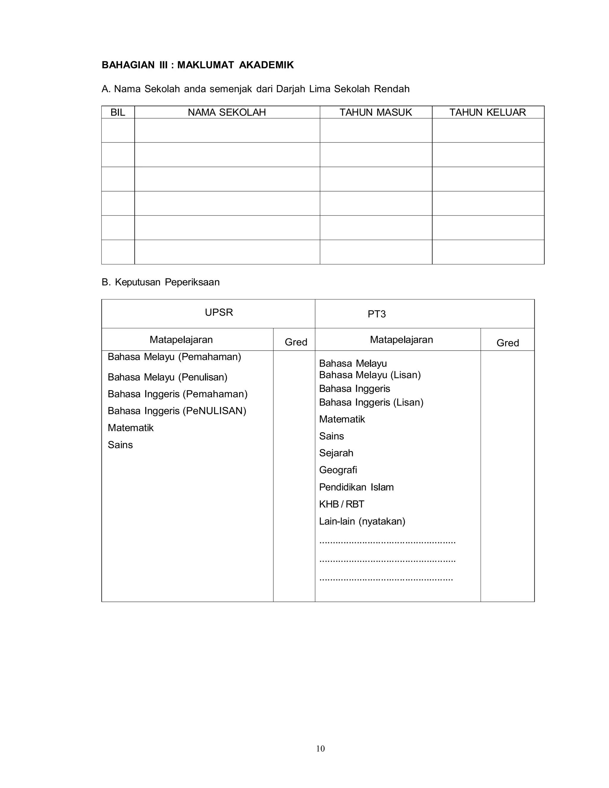 Senarai semak borang | PDF