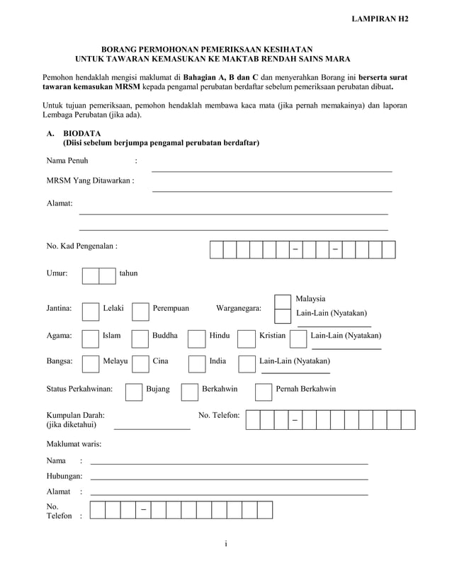 Senarai semak borang | PDF