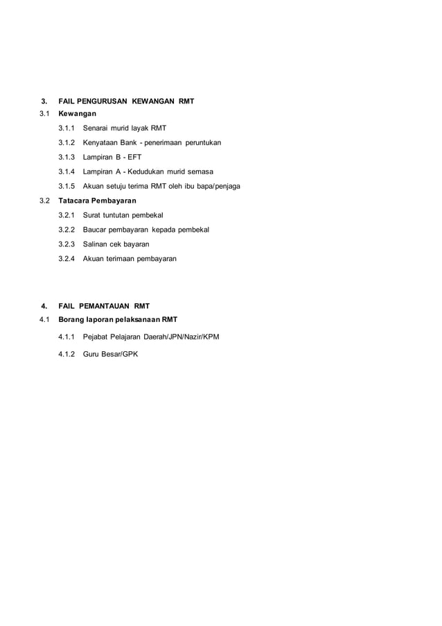 Senarai semak fail rmt | DOCX