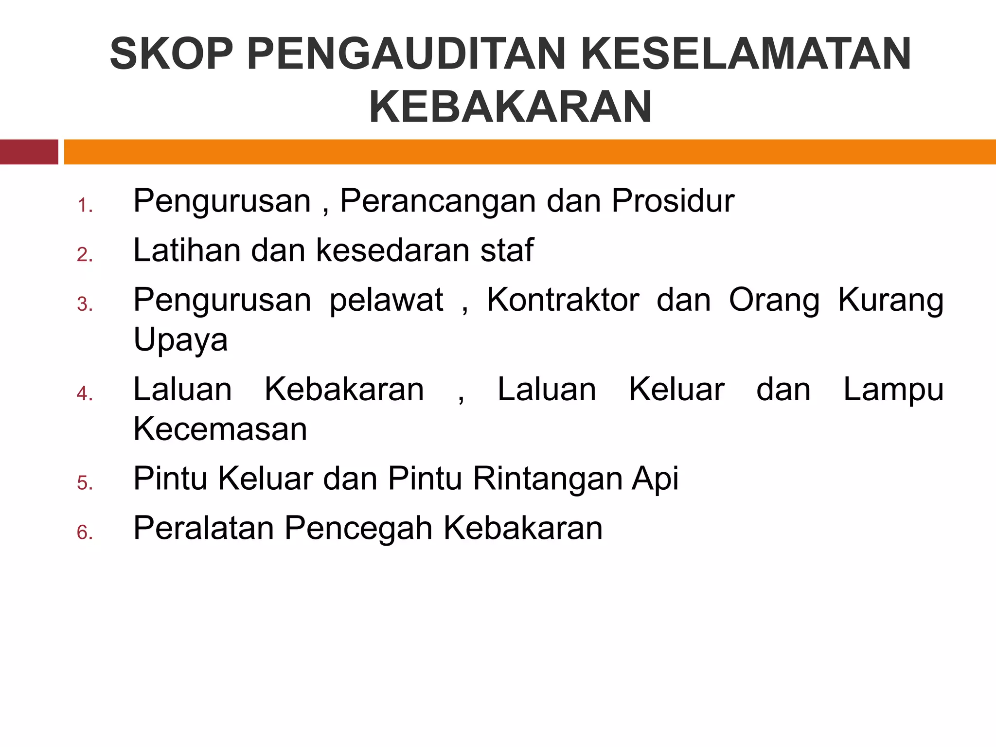 Senarai semak pengauditan keselamatan kebakaran untuk klinik kesihatan ...