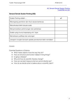 Senarai toolkit perancangan pd p (1) | PDF