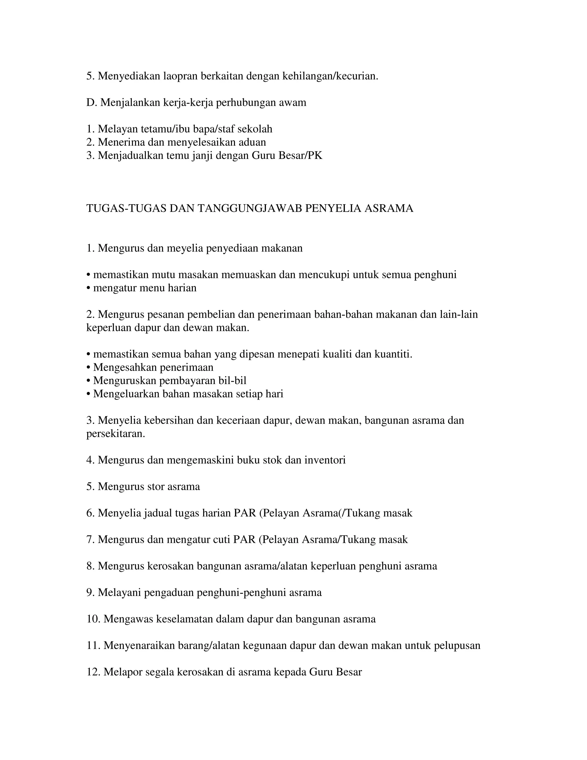 Senarai tugas gb | PDF