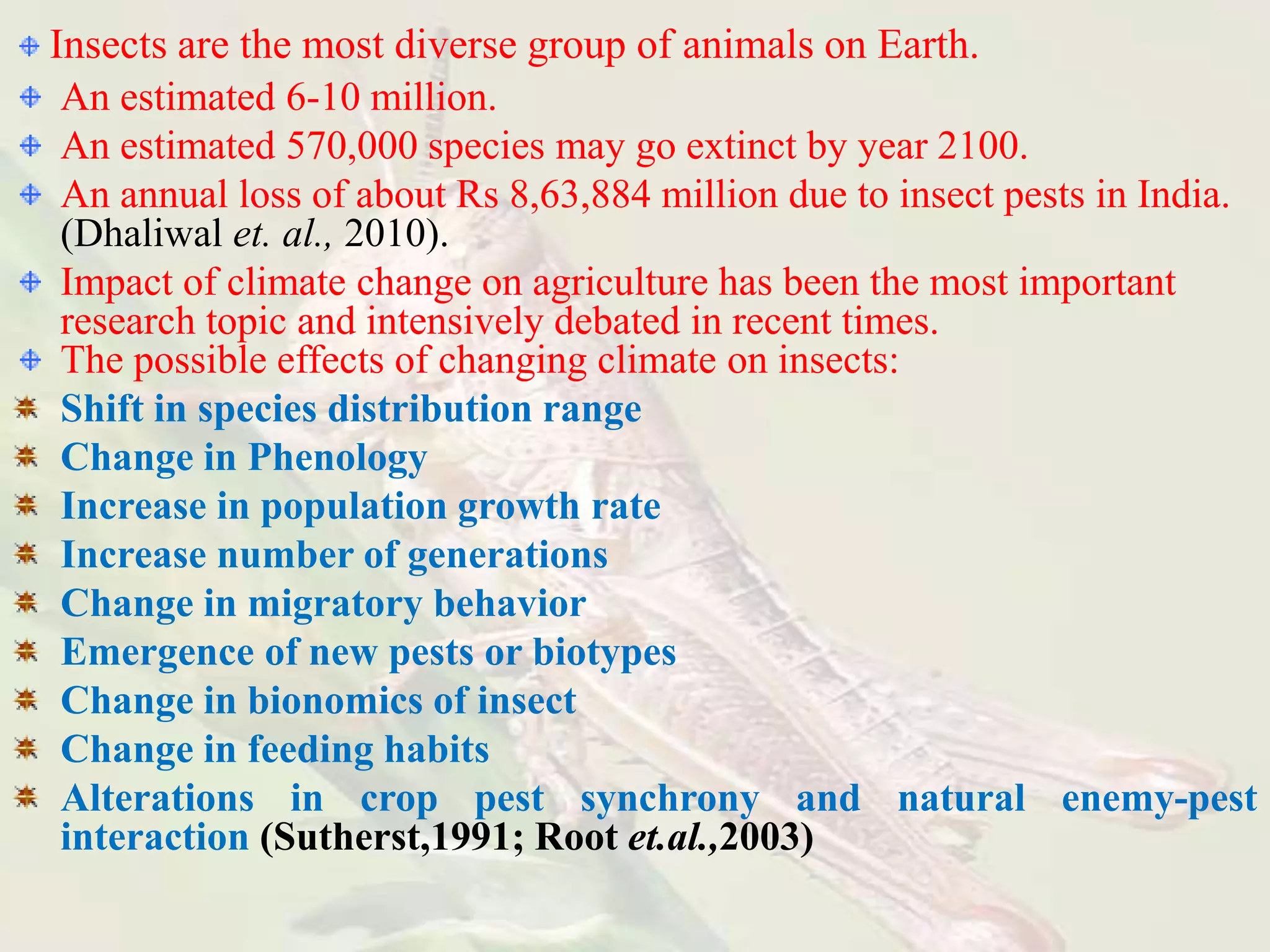 Scenario of insect pest under climate change situation & future ...