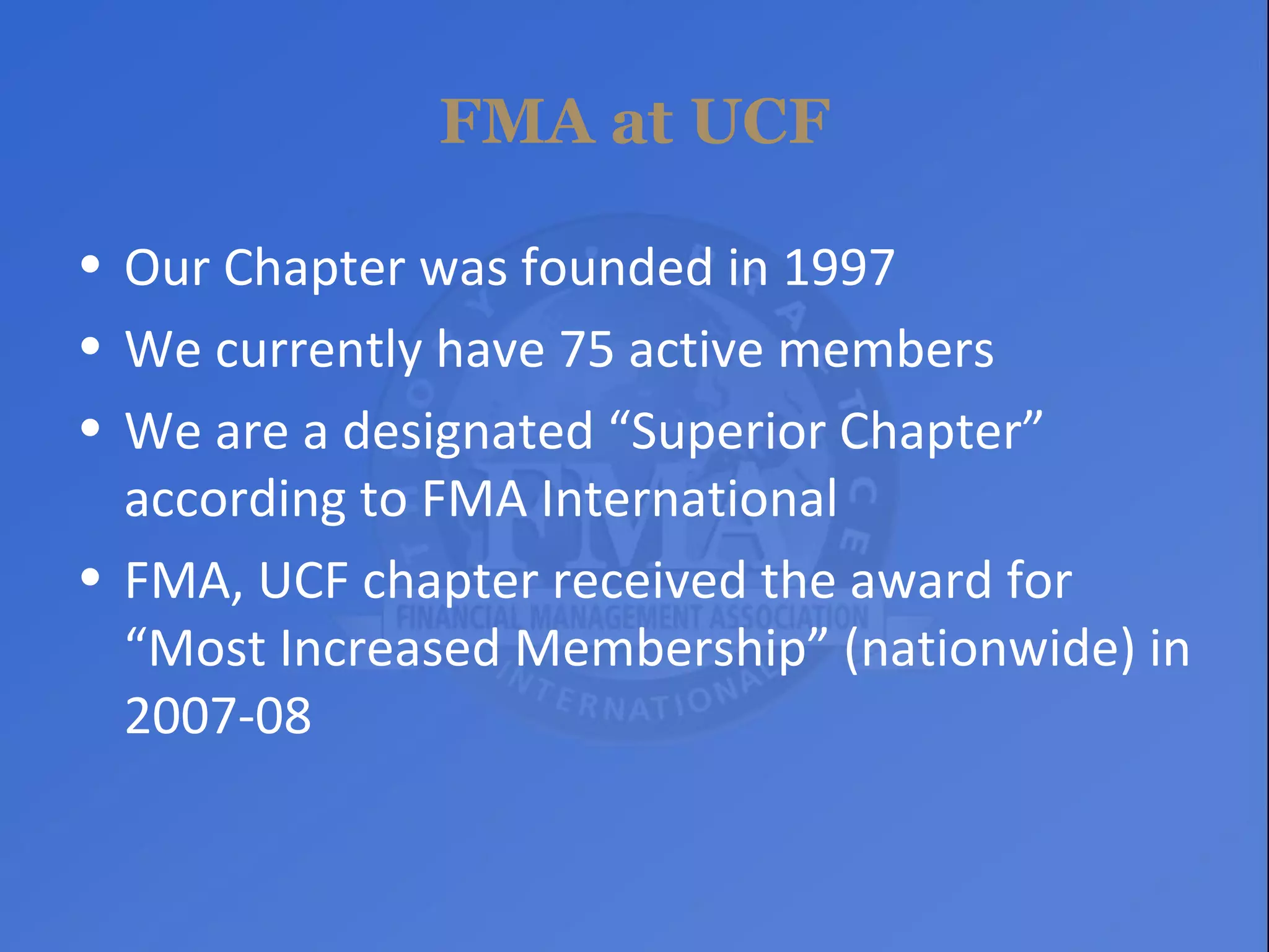 FMA Senate Presentation | PPT