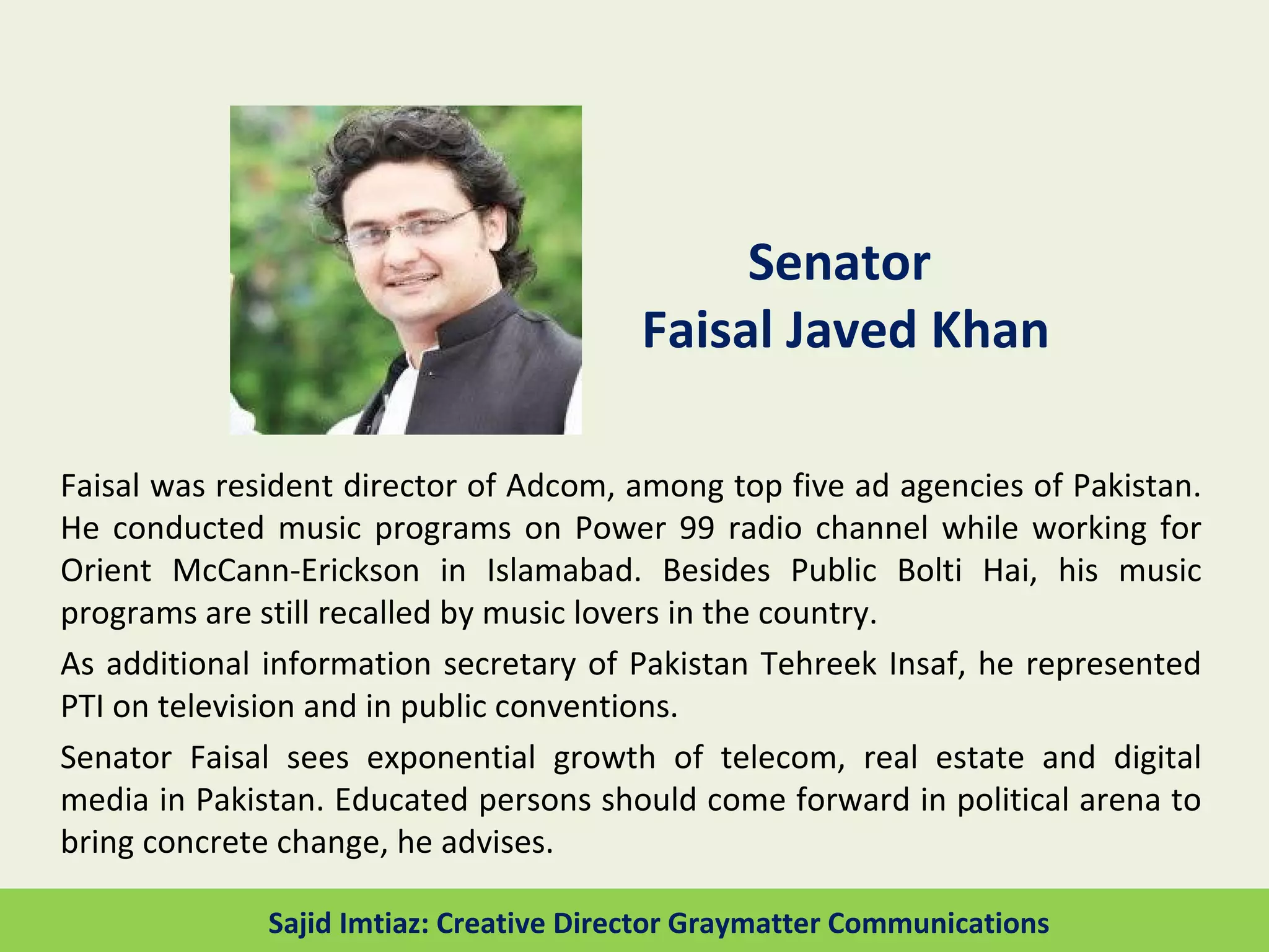 Senator Faisal Javed Khan | PPT