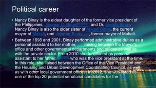 SENATOR Nancy Binay.pptx | Civic affairs | Politics