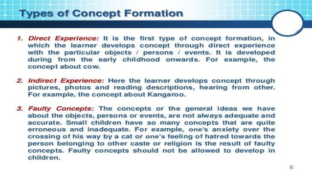 Concepts of Sensation, Perception, Attention, Concept Formation and Problem Solving | PPTX