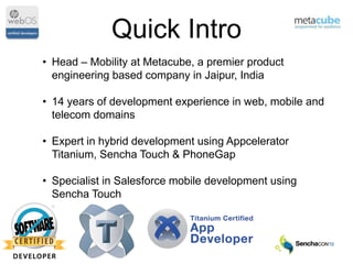 SenchaCon 2013 - Enterprise Grade Analytics Using Sencha Touch Charts | PPT
