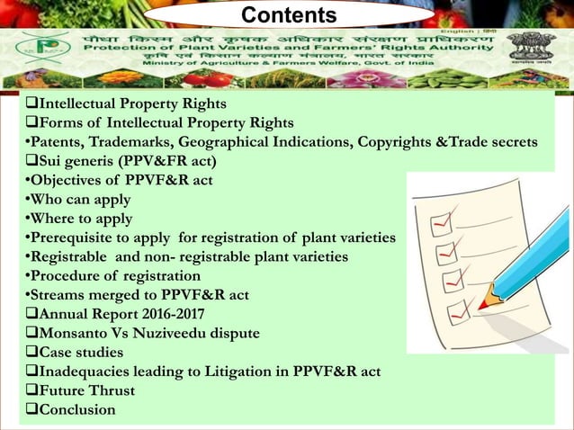 'Protection of Plant Varieties & Farmers’ Rights Act under Intellectual ...