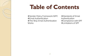 Sender Policy Framework (SPF): An Email Authentication Technique | PPTX