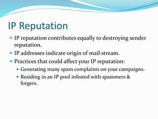 Sender Reputation Impacts Deliverability Ppt
