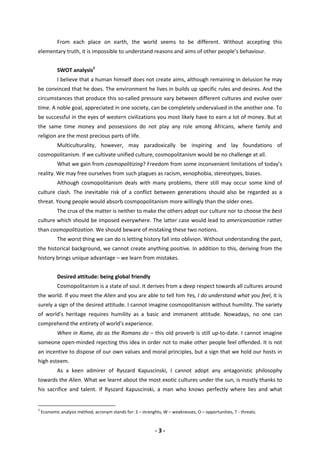 What does it mean to adopt cosmopolitan thinking? | PDF