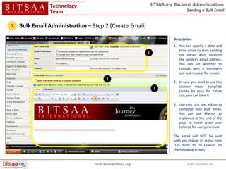 BITSAA.org Backend Administration - Sending a Bulk Email | PPT