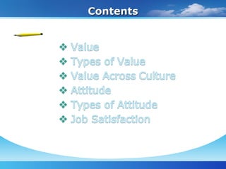 Organizational Behavior - Values, Attitude, Job Satisfaction | PPT