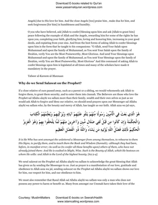 Sending Greetings Upon Our Prophet (Peace be upon him) | PDF