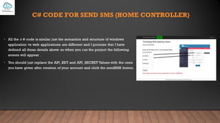 Sending sms using the texting sms gateway with c# | PPT