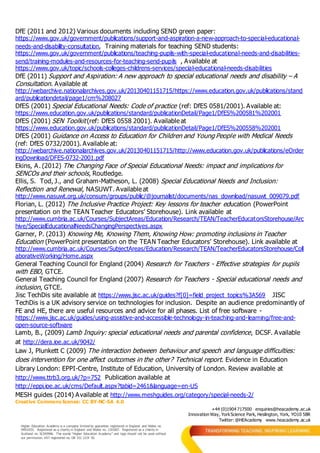 Special Educational Needs and Disability resource list | DOCX