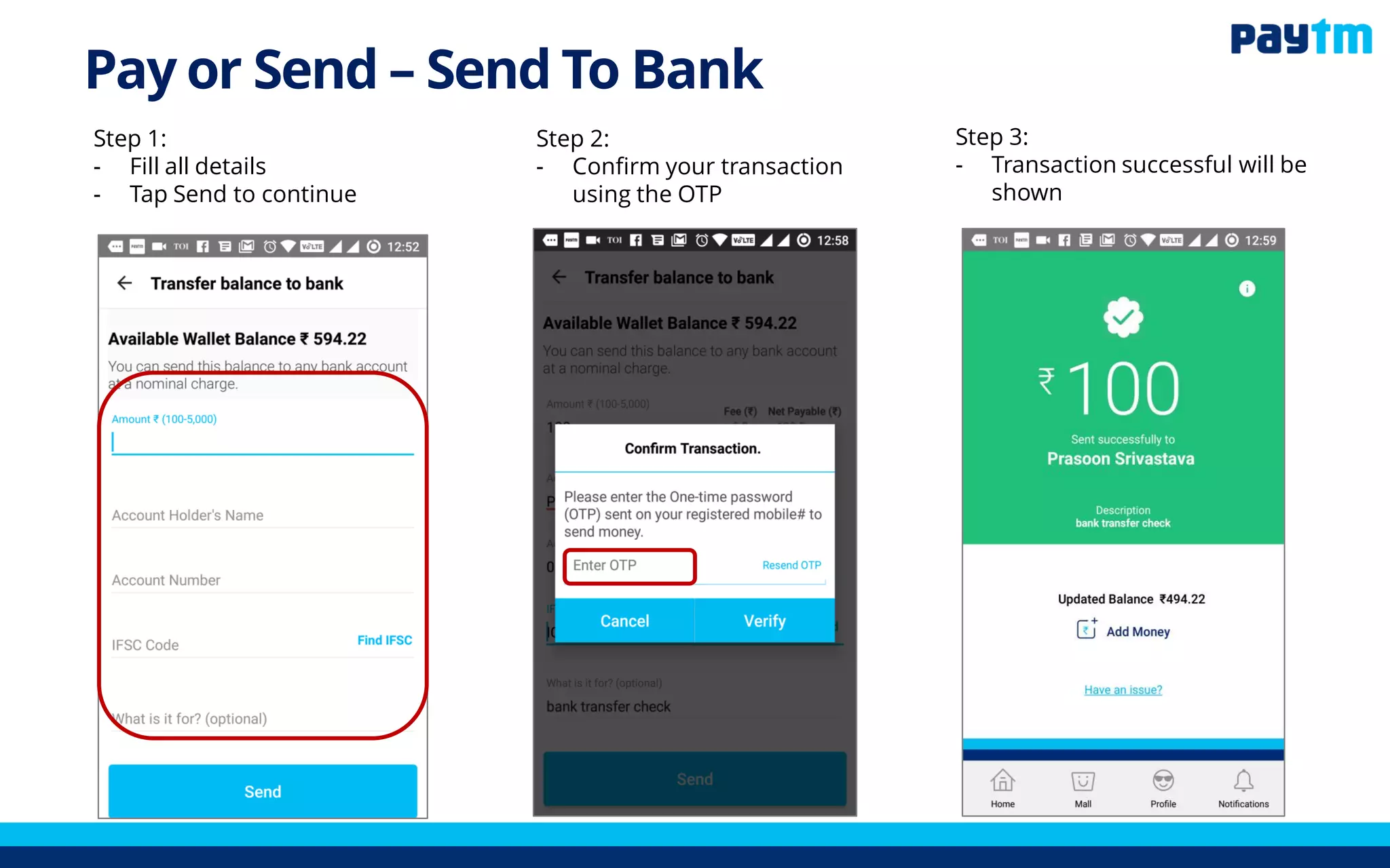 Send money to bank | PDF