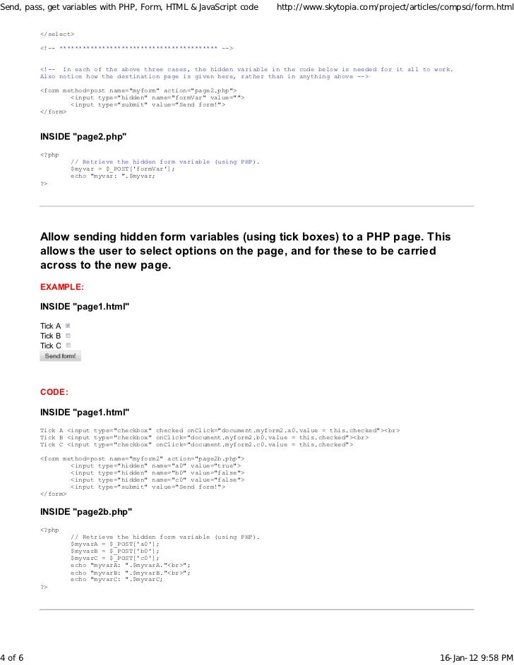 Send Pass Get Variables With Php Form Html Java Script Code