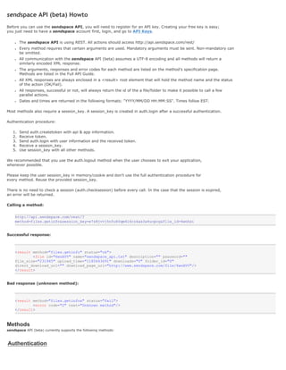 Sendspace Api Guide | PDF | Computing | Technology & Computing