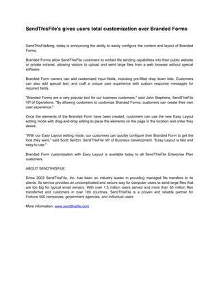 SendThisFile's gives users total customization over Branded Forms | DOC