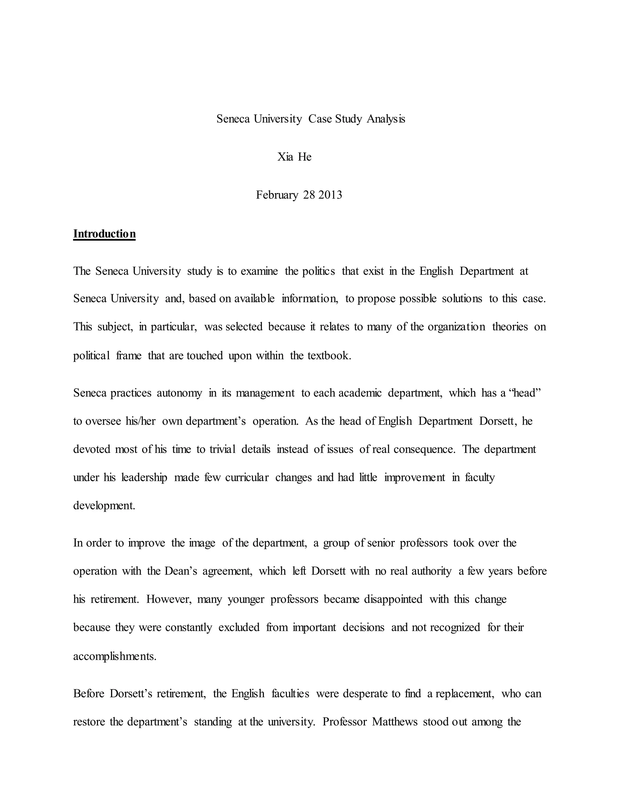 Seneca case study | DOCX